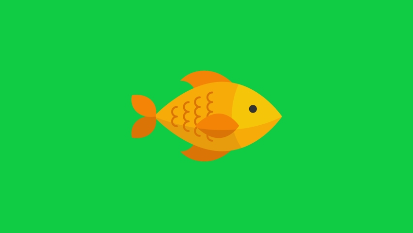 Gold Fish Flat Animated Icon Stock Footage Video (100% Royalty-free ...