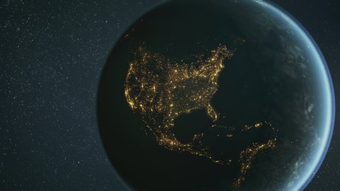 Dark Side Planet Earth View Glowing Stock Footage Video (100% Royalty ...