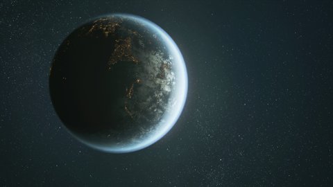 Dark Side Planet Earth View Glowing Stock Footage Video (100% Royalty ...