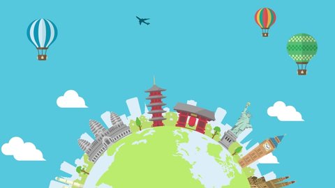Travel Vacation Sightseeing Animation Banner 4k Stock Footage Video ...