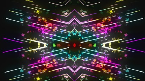 Bright Colored Objects Animated Black Background Stock Footage Video ...