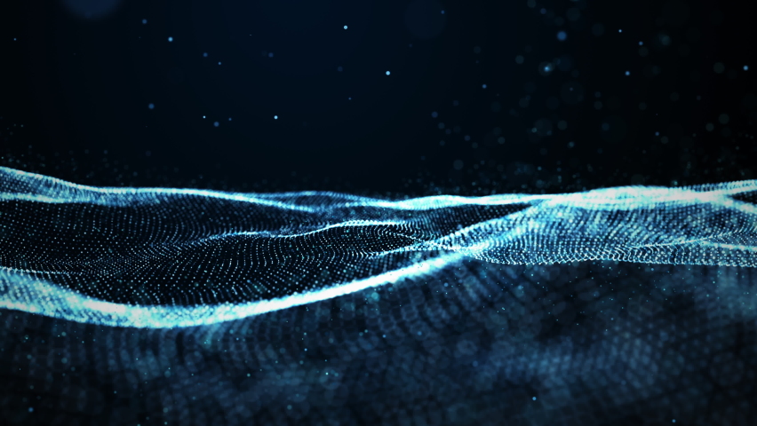 abstract digital particle wave lights background Stock Footage Video ...