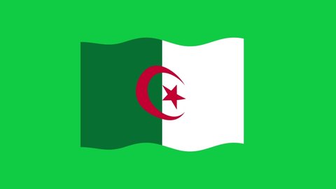 Algeria Flag Waving On Green Screen Stock Footage Video (100% Royalty ...