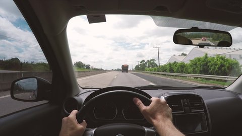 Car Drive Pov Concept View Inside Stock Vector (Royalty Free ...