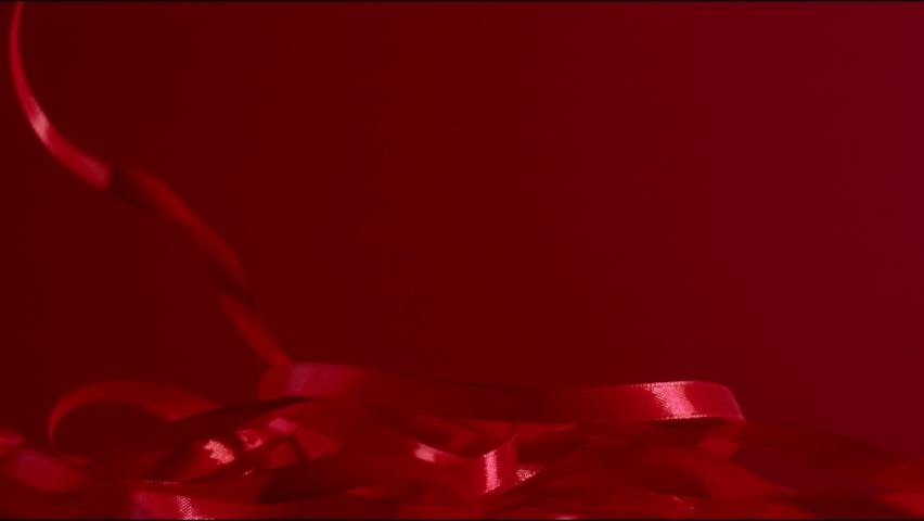 Dark Red Shiny Silky Ribbon Falling Stock Footage Video (100% Royalty ...