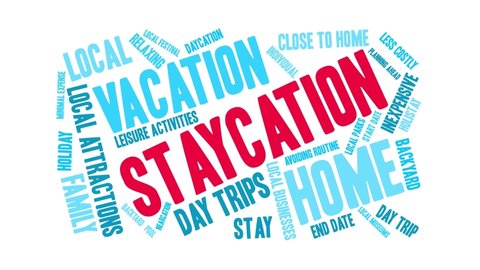 Staycation Animated Word Cloud On White Stock Footage Video (100% ...