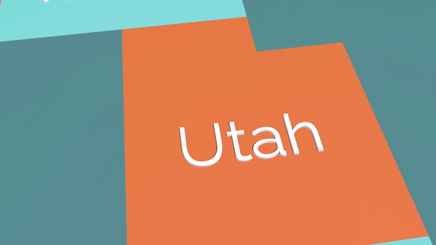 3d animation map showing state utah Stock Footage Video (100% Royalty ...