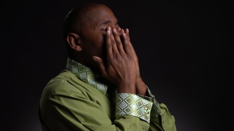 African American Man Crying While Praying Stock Footage Video (100% ...
