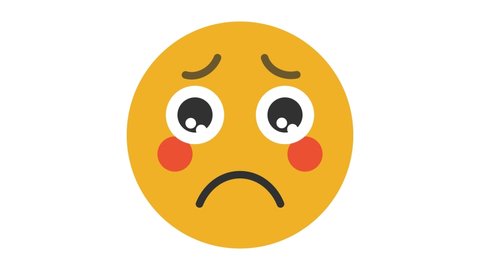 Pleading Face Pleading Face Flat Animated Stock Footage Video (100% ...