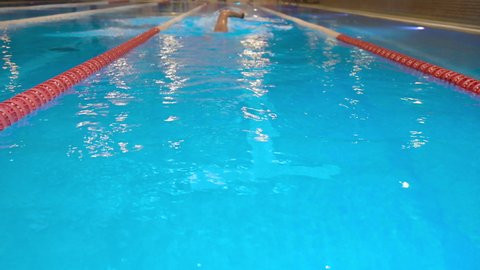 Young Man Swimming Crawl Front View Stock Footage Video (100% Royalty ...