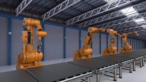 3d Rendering Robotic Arm Factory 4k Stock Footage Video (100% Royalty ...