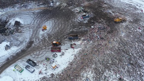 Aerial Top Down View Large Landfill Stock Footage Video (100% Royalty ...
