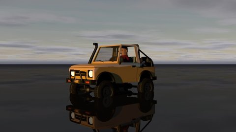 Suv Car Motion Animation Cyclic Isolated Stock Footage Video (100% ...