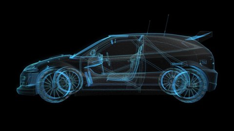 Car 3d Model Triangle Lines Formation Stock Footage Video (100% Royalty ...