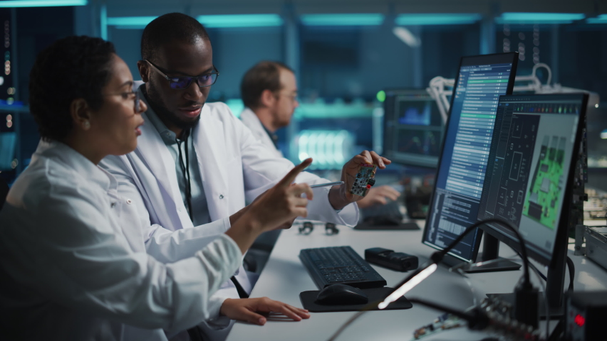 modern electronics research development facility chief Stock Footage ...