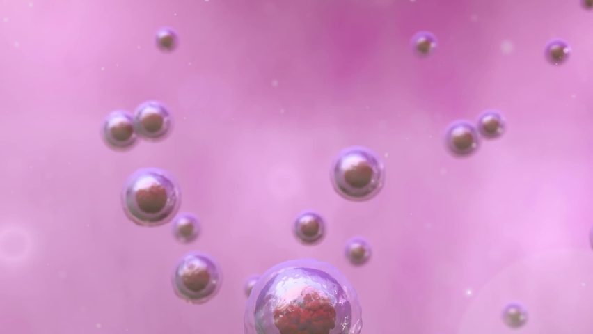 detailed cell particles fly through pink Stock Footage Video (100% ...