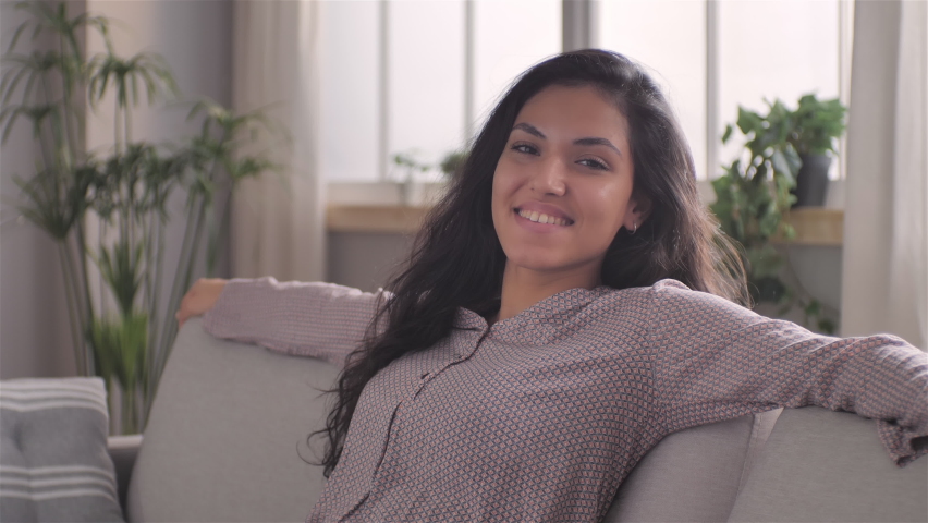 young happy beautiful woman blogger looking Stock Footage Video (100% ...