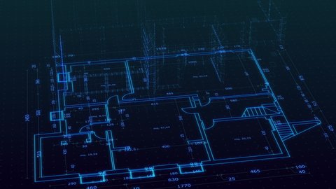 Futuristic Cad Software Interface Blueprint Modern Stock Footage Video ...