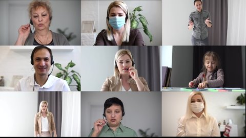 Discussing Project Online Webcam View Group Stock Footage Video (100% ...