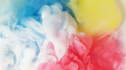 Ink Color Mix Paint Falling On Stock Footage Video (100% Royalty-free ...