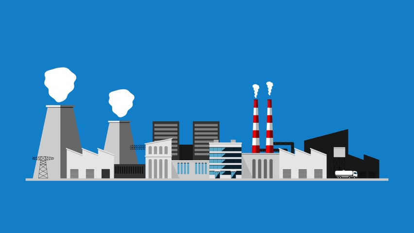 smoked factory motion design industry animation Stock Footage Video ...