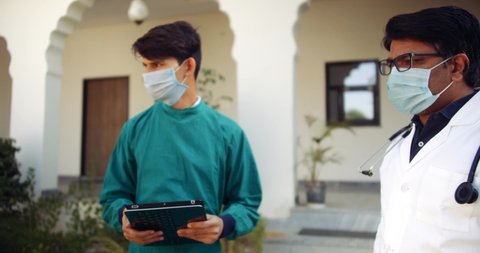 Slowmotion Portrait Male Doctor Gesturing Female Stock Footage Video ...