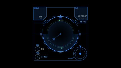 Air Hud Navigation Overlay Overlay Black Stock Footage Video (100% ...