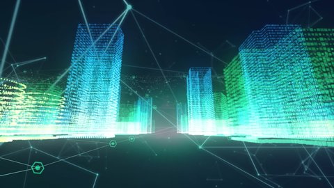 Animation Network Connections Over Glowing 3d Stock Footage Video (100% ...