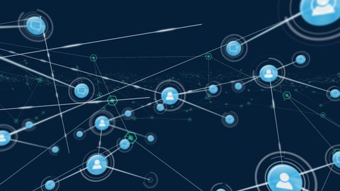 connected network animation seamless loop 4k Stock Footage Video (100% ...