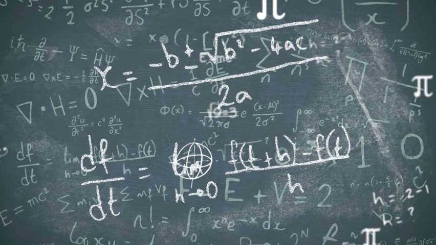 Animation Maths Equations Appearing Chalk On Stock Footage Video (100% ...