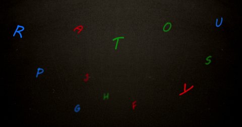 Digital Animation Multicolored English Alphabets Floating Stock Footage ...