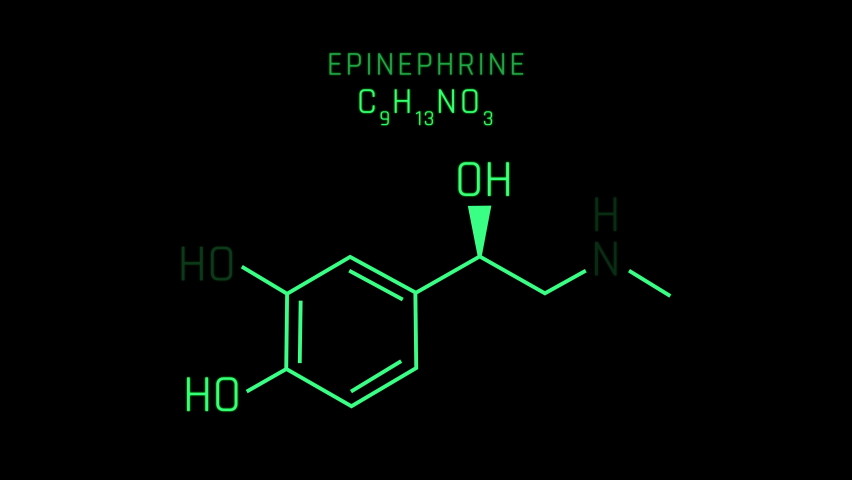 epinephrine adrenaline molecular structure symbol neon: วิดีโอสต็อก ...