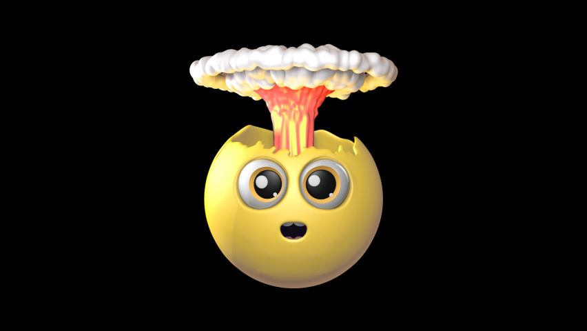 exploding head 3d animated emoji hd Stock Footage Video (100% Royalty ...