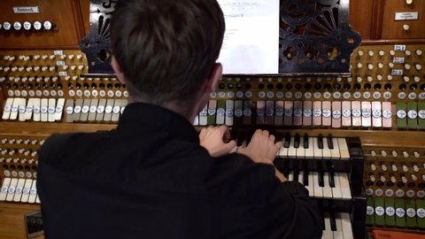 Hammond Organ Being Played Church Man Stock Footage Video (100% Royalty ...