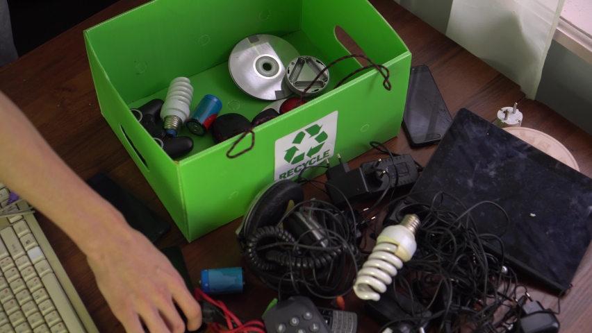old electronics recycle defective broken obsolete Stock Footage Video ...