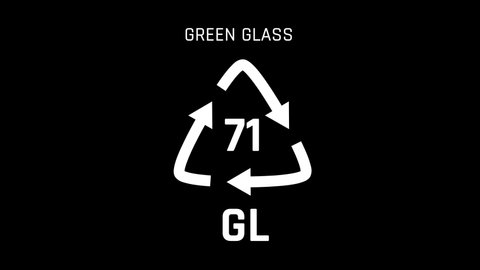 Green Glass Gl Number 71 Recycle Stock Footage Video (100% Royalty-free ...