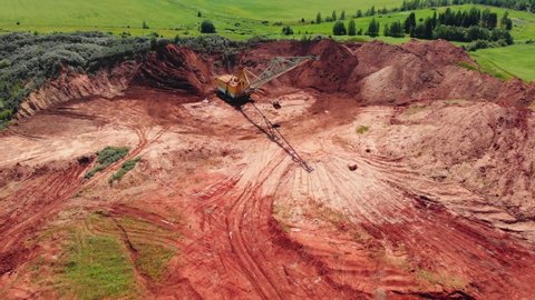 Red Clay Quarry Excavation Site Old Stock Footage Video (100% Royalty ...