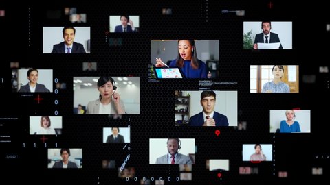 Video Conference Concept Telemeeting Web Meeting Stock Footage Video ...