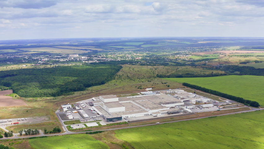 Panoramic View Factory Nature Large Industrial Stock Footage Video (100 ...
