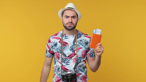 Shocked Angry Traveler Tourist Man Summer Stock Footage Video (100% ...