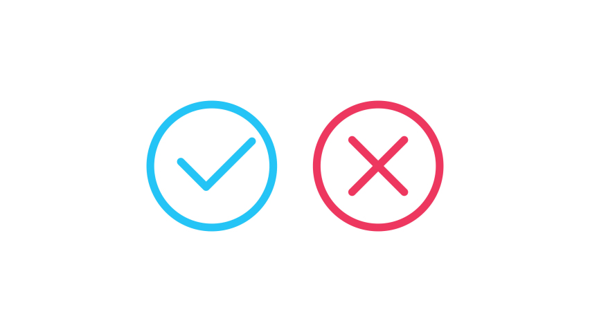 Tick Cross Mark Animation 4k Animation Stock Footage Video (100% ...