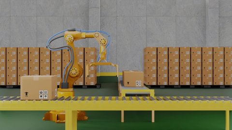 Modern Advanced Robot Arm Loadingrobotic Arm Stock Footage Video (100% ...