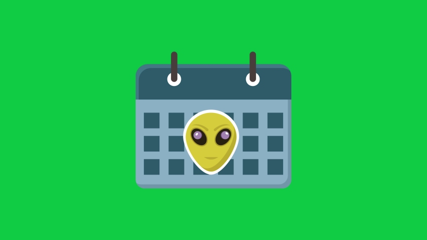 calendar flat animated icon on green Stock Footage Video (100% Royalty ...