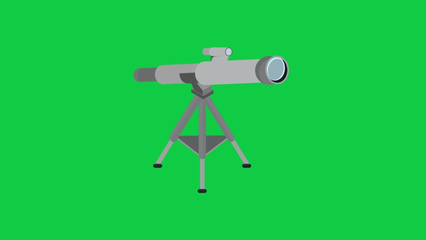 telescope flat animated icon on green Stock Footage Video (100% Royalty ...