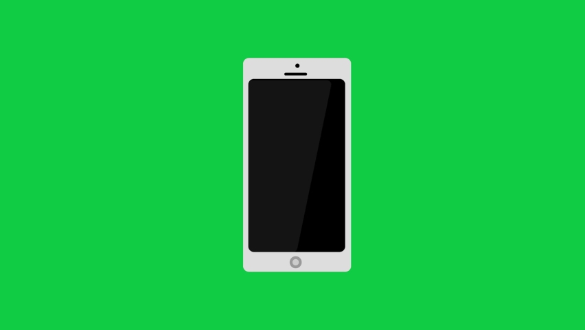 mobile flat animated icon on green Stock Footage Video (100% Royalty ...