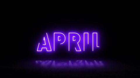 April Neon Sign Banner Background Promo Stock Footage Video (100% ...