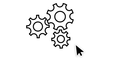 2d Animation Cursor Starting Spinning Gear Stock Footage Video (100% ...