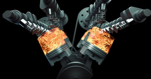 V8 Engine Motion Valves Pistons Crankshaft Stock Footage Video (100% ...