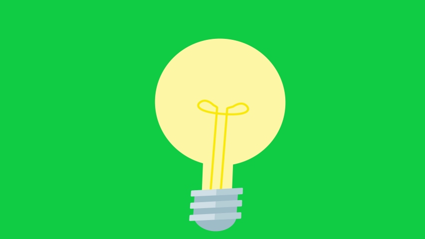 light bulb animated icon on green Stock Footage Video (100% Royalty ...
