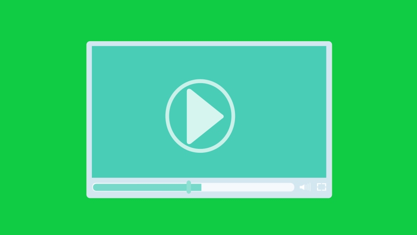 video player animated icon on green Stock Footage Video (100% Royalty ...